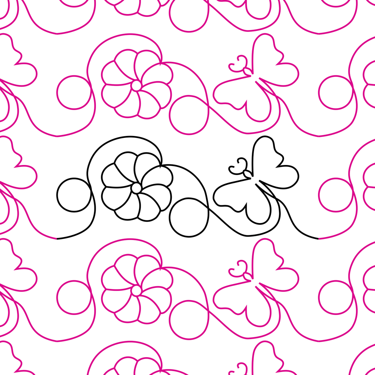 Butterfly Rose Border-The Panto Shop